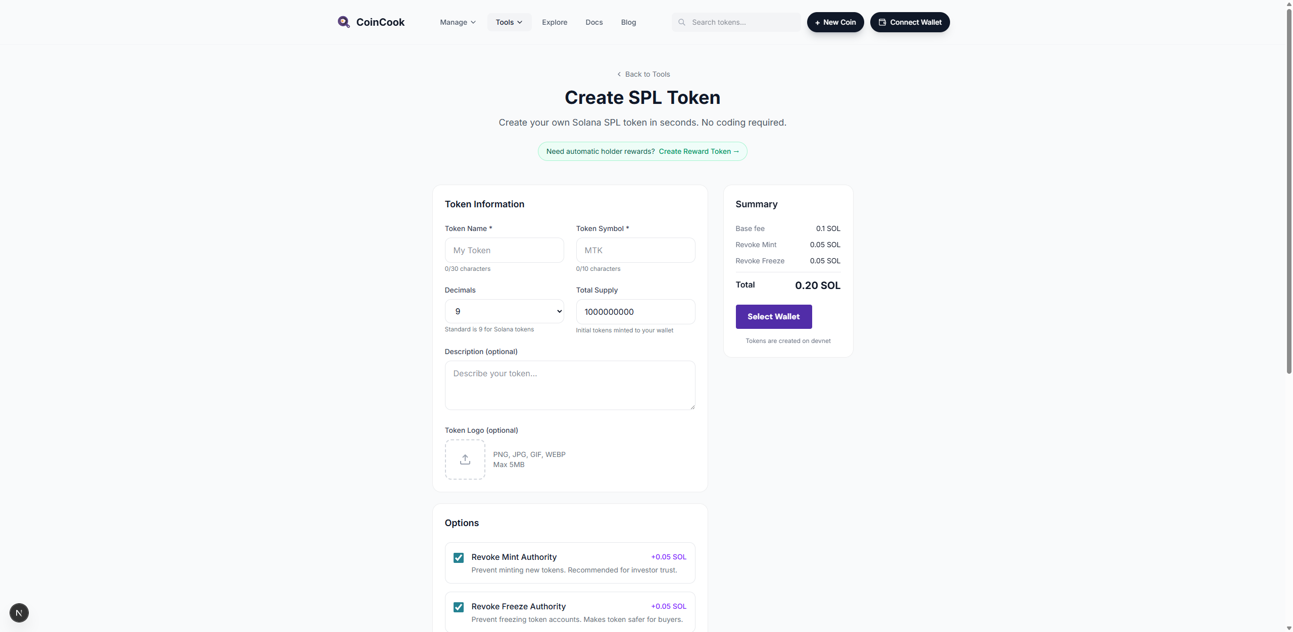 How to Create a Solana Tax Token in 5 Minutes | CoinCook